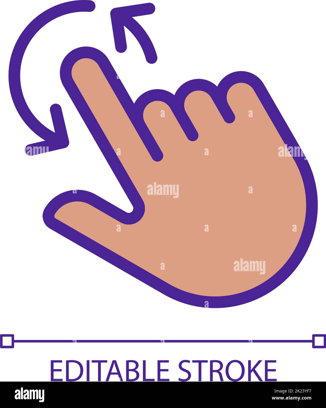 Rotation gesture pixel perfect RGB color icon Stock Vector Image & Art - Alamy