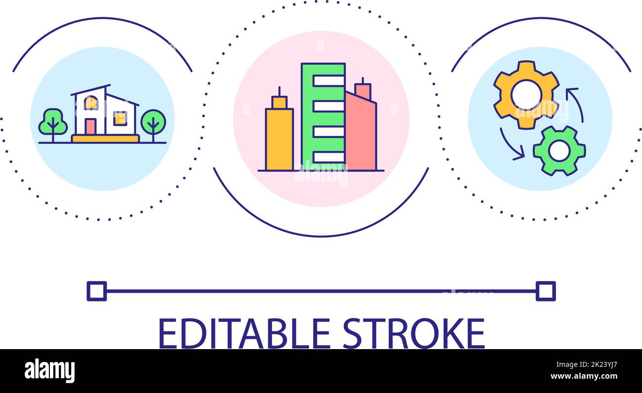 Connection of suburb and city loop concept icon Stock Vector Image ...