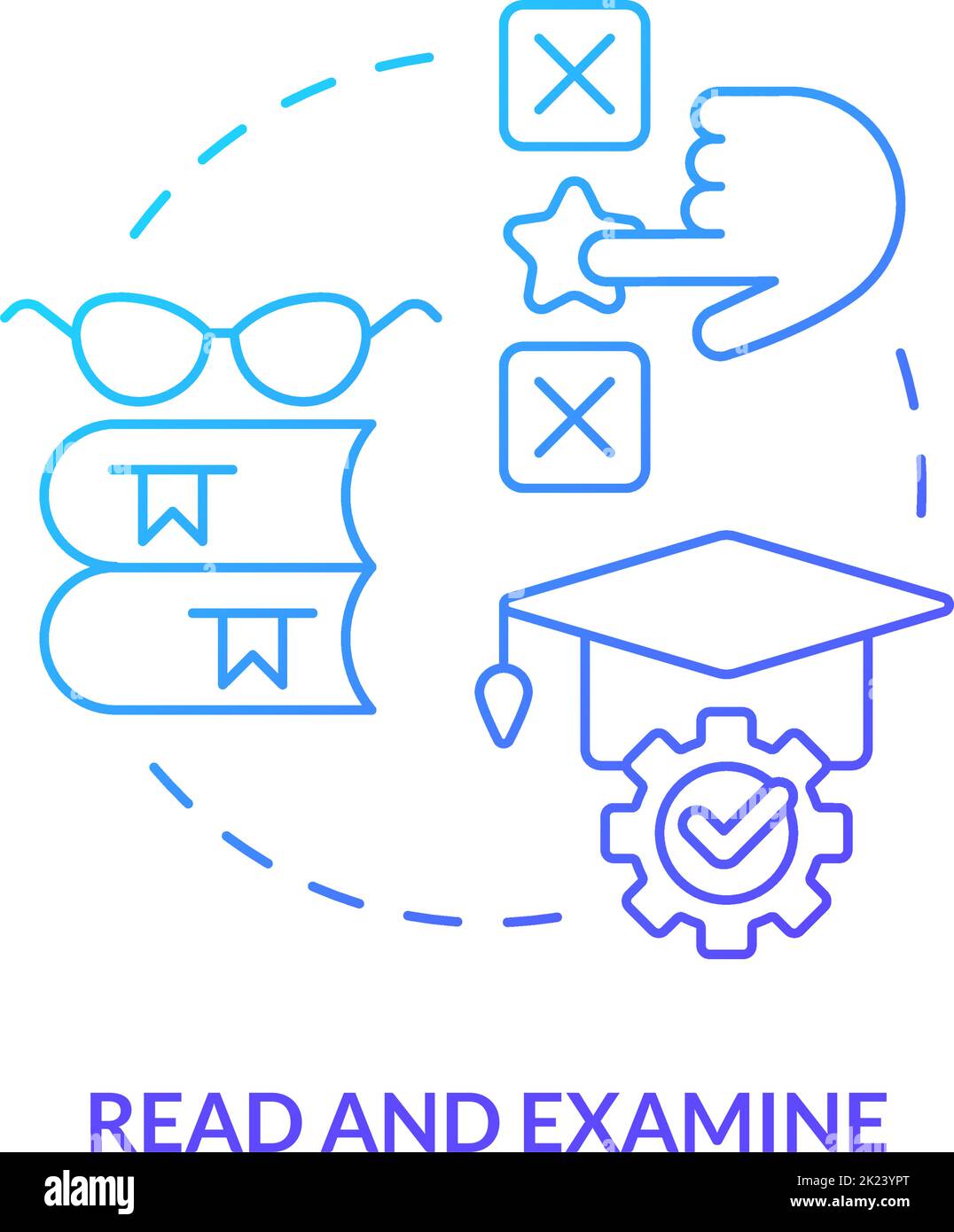 Read And Examine Blue Gradient Concept Icon Stock Vector Image And Art Alamy