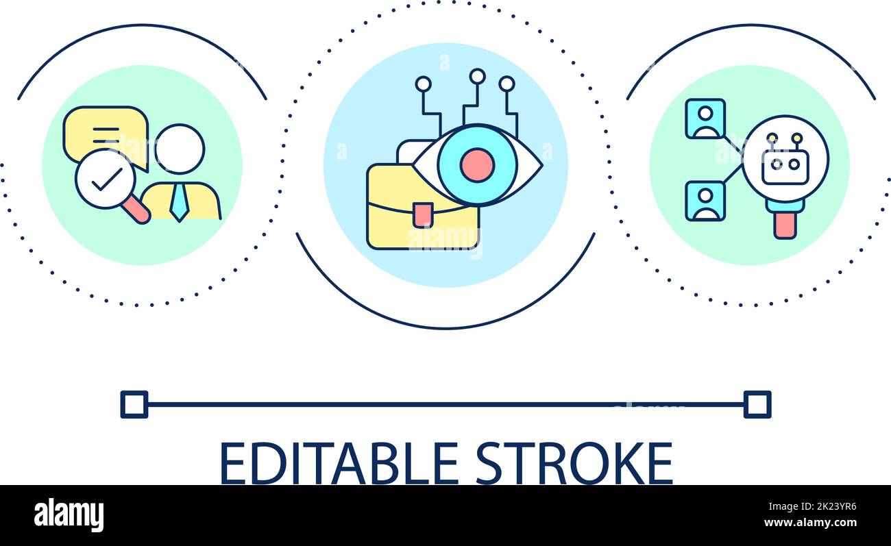 Control of business processes by AI loop concept icon Stock Vector ...
