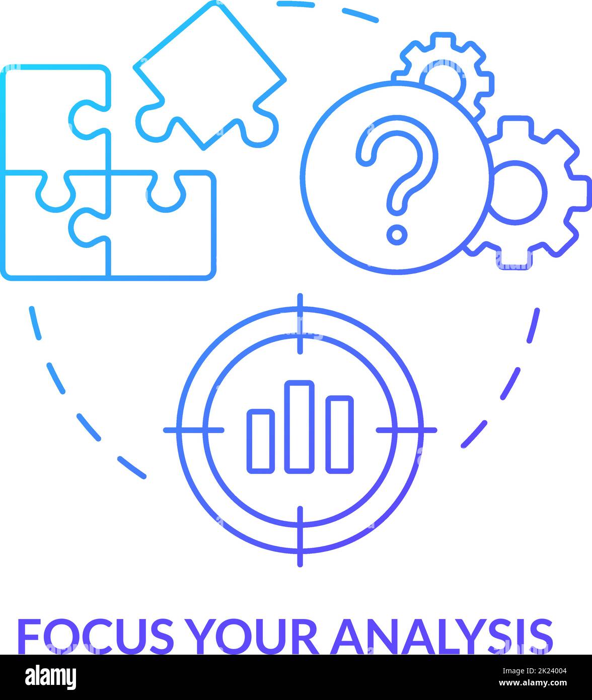 Focus your analysis blue gradient concept icon Stock Vector Image & Art ...