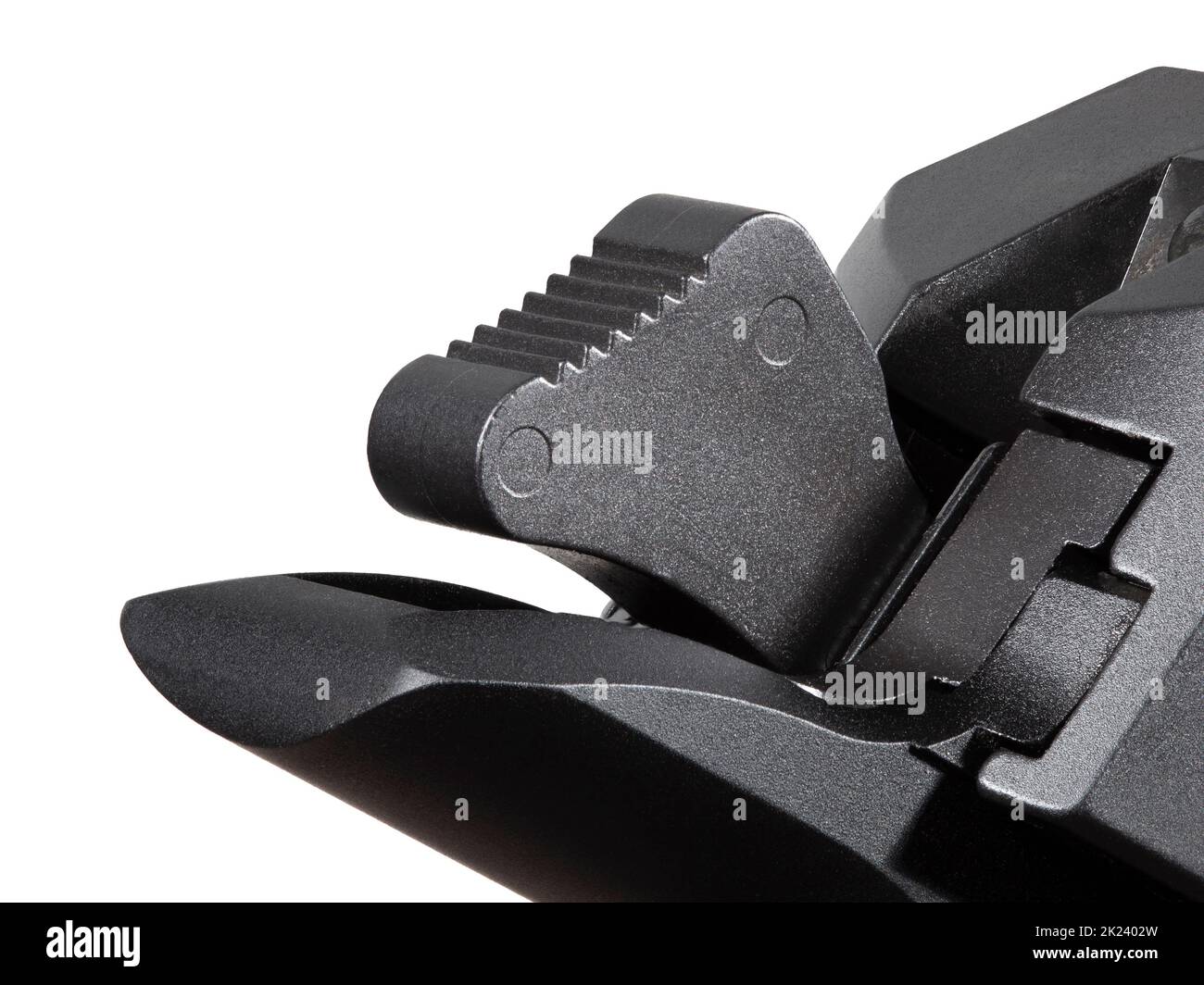 Semi-auto pistol hammer isolated on a white background Stock Photo - Alamy