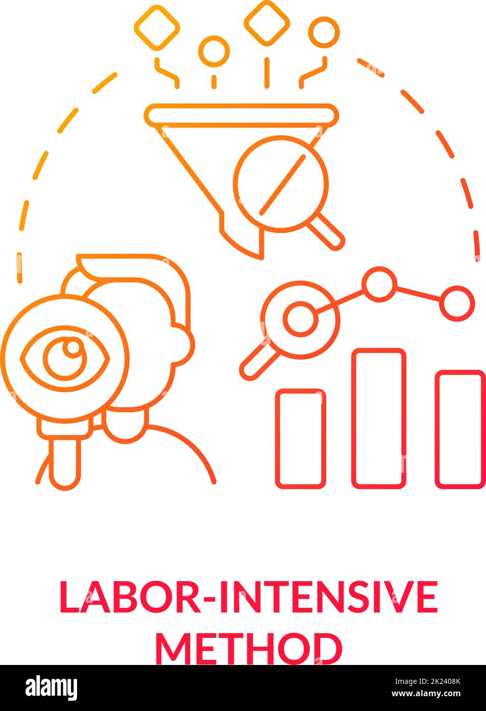 Labor intensive method red gradient concept icon Stock Vector Image ...