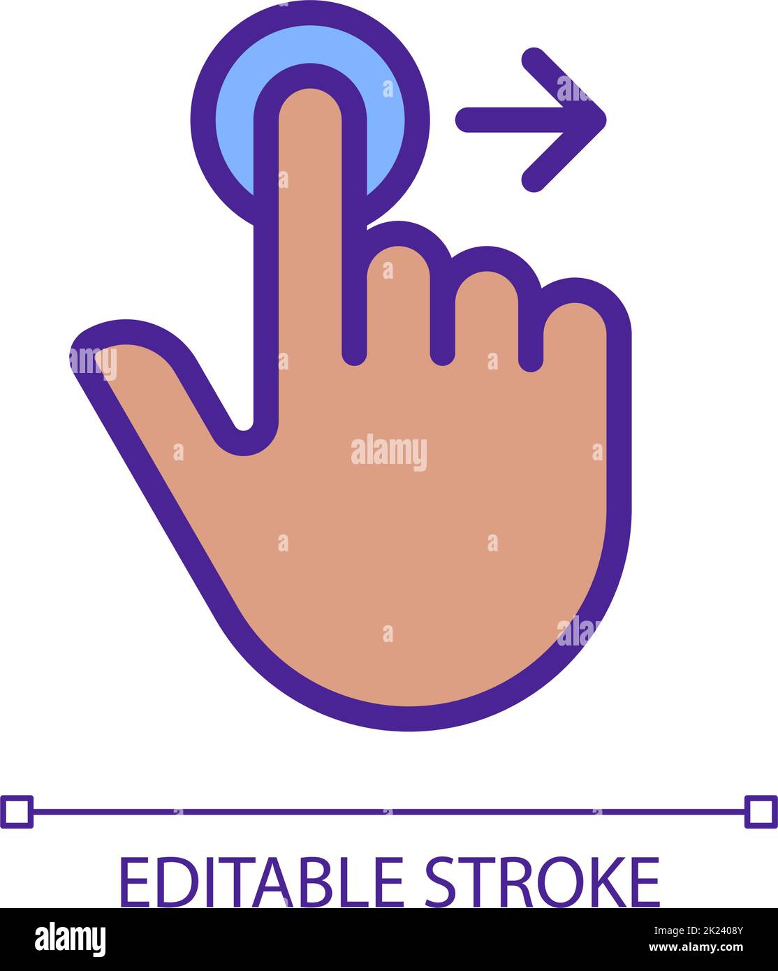 Move to right gesture pixel perfect RGB color icon Stock Vector Image ...