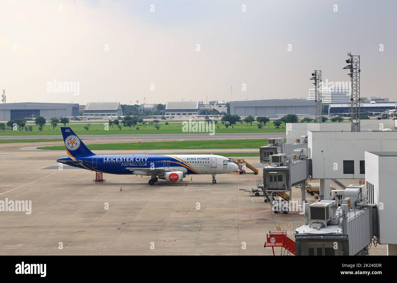 Don-Mueang International Airport view, Airplane parking at passenger ...