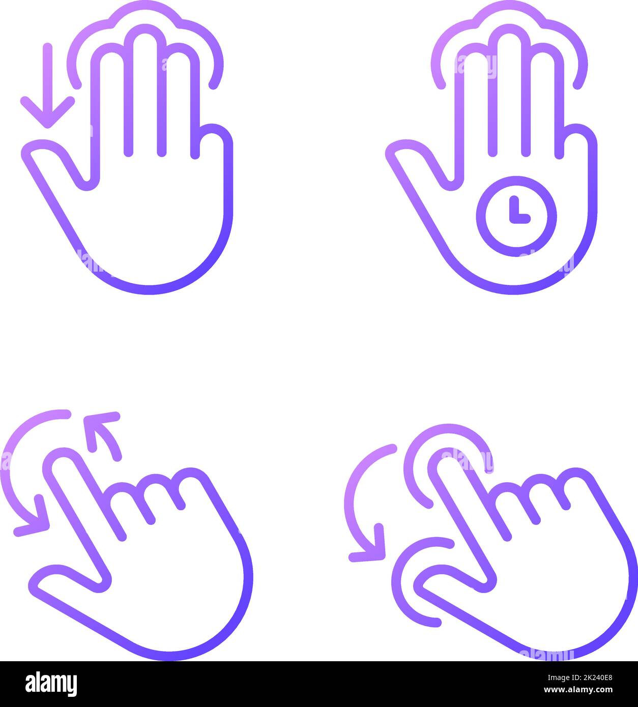 Multi touch control gradient linear vector icons set Stock Vector Image & Art - Alamy