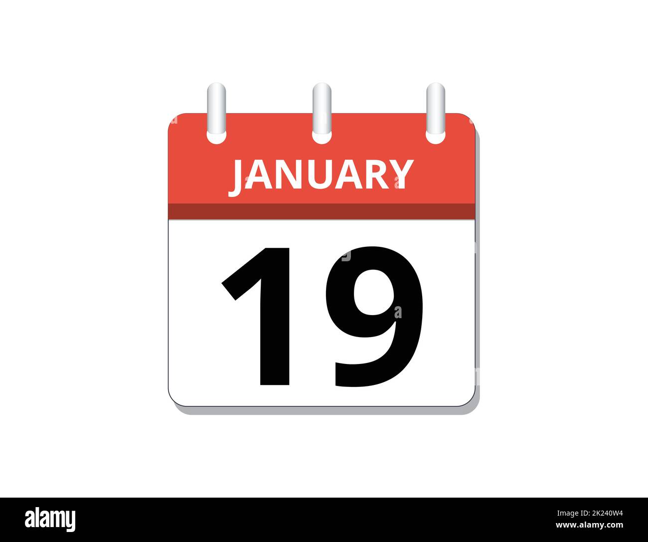 January, 19th calendar icon vector, concept of schedule, business and ...