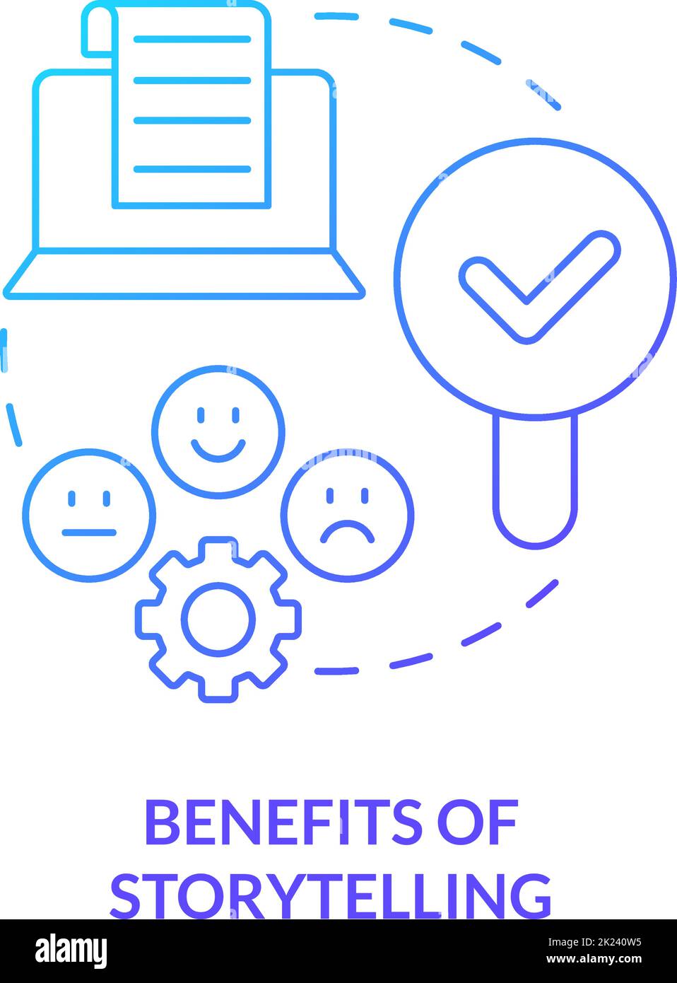 Benefits of storytelling blue gradient concept icon Stock Vector Image ...