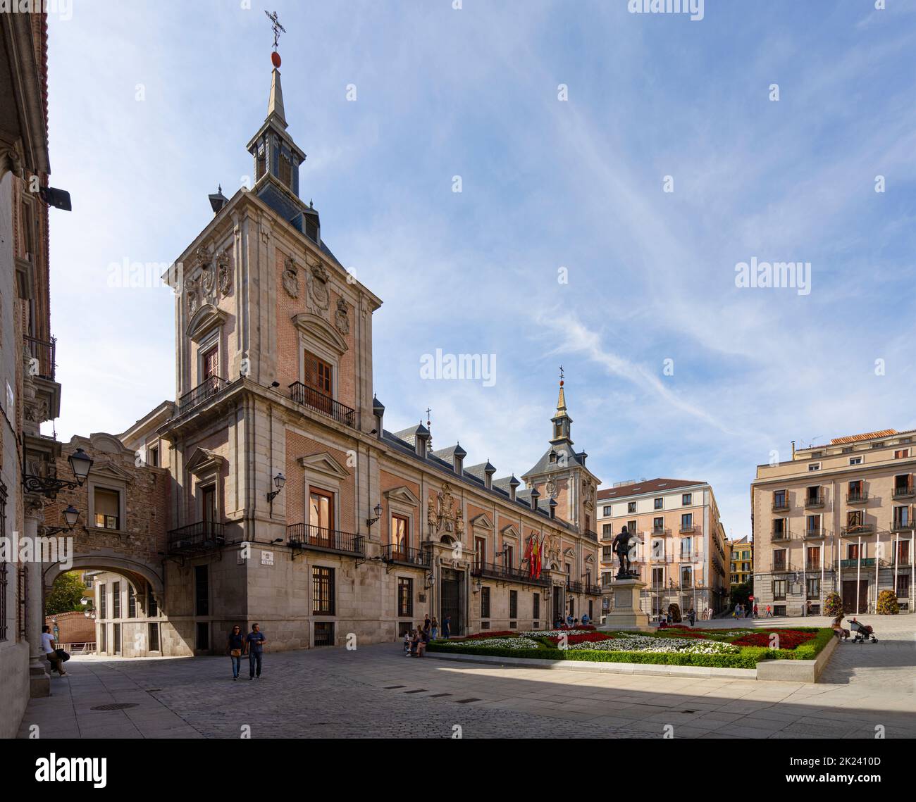 Madrid, Spain, September 2022. Casa de la Villa building in the same ...