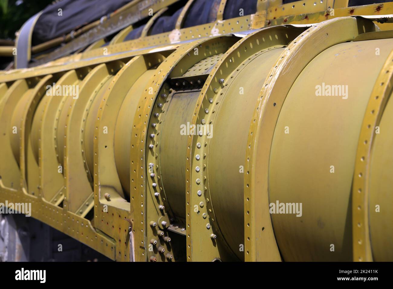 airplane airframe or fuselage without panels installed, The layout of ...