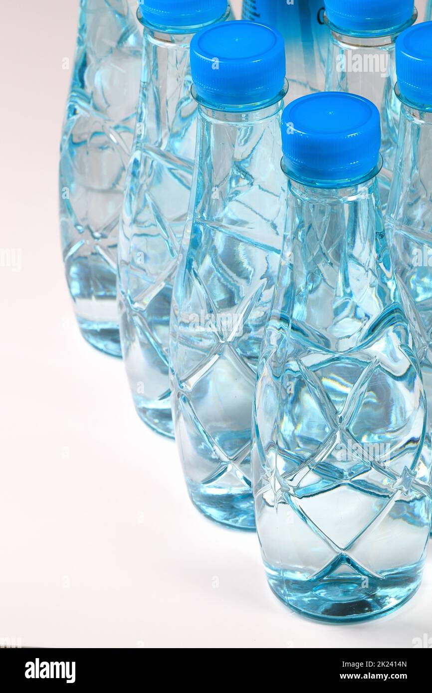 Collection of pet bottles of water or Plastic bottle of still clean ...