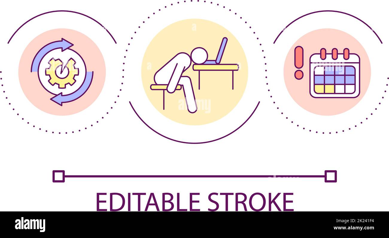 Overworking problem loop concept icon Stock Vector Image & Art - Alamy