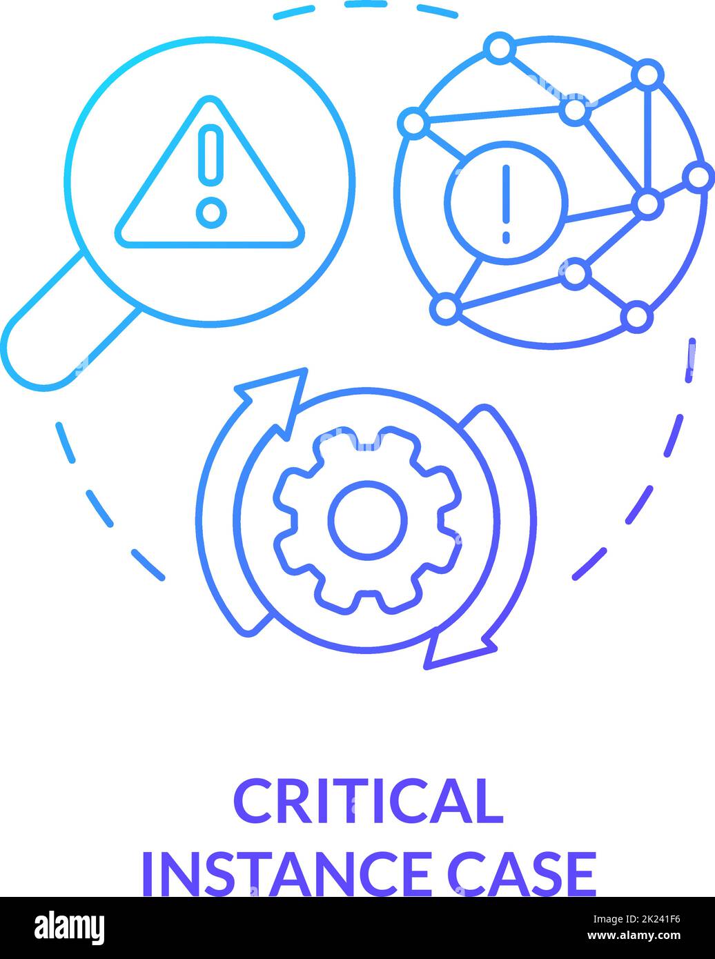 Critical instance case blue gradient concept icon Stock Vector Image ...