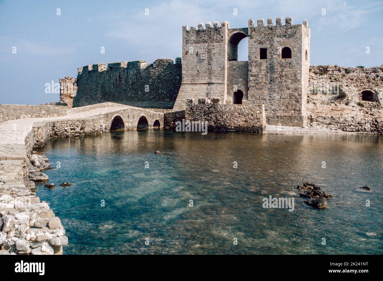 Venetian Sea Gate at Castle of Methoni - a medieval fortification in ...