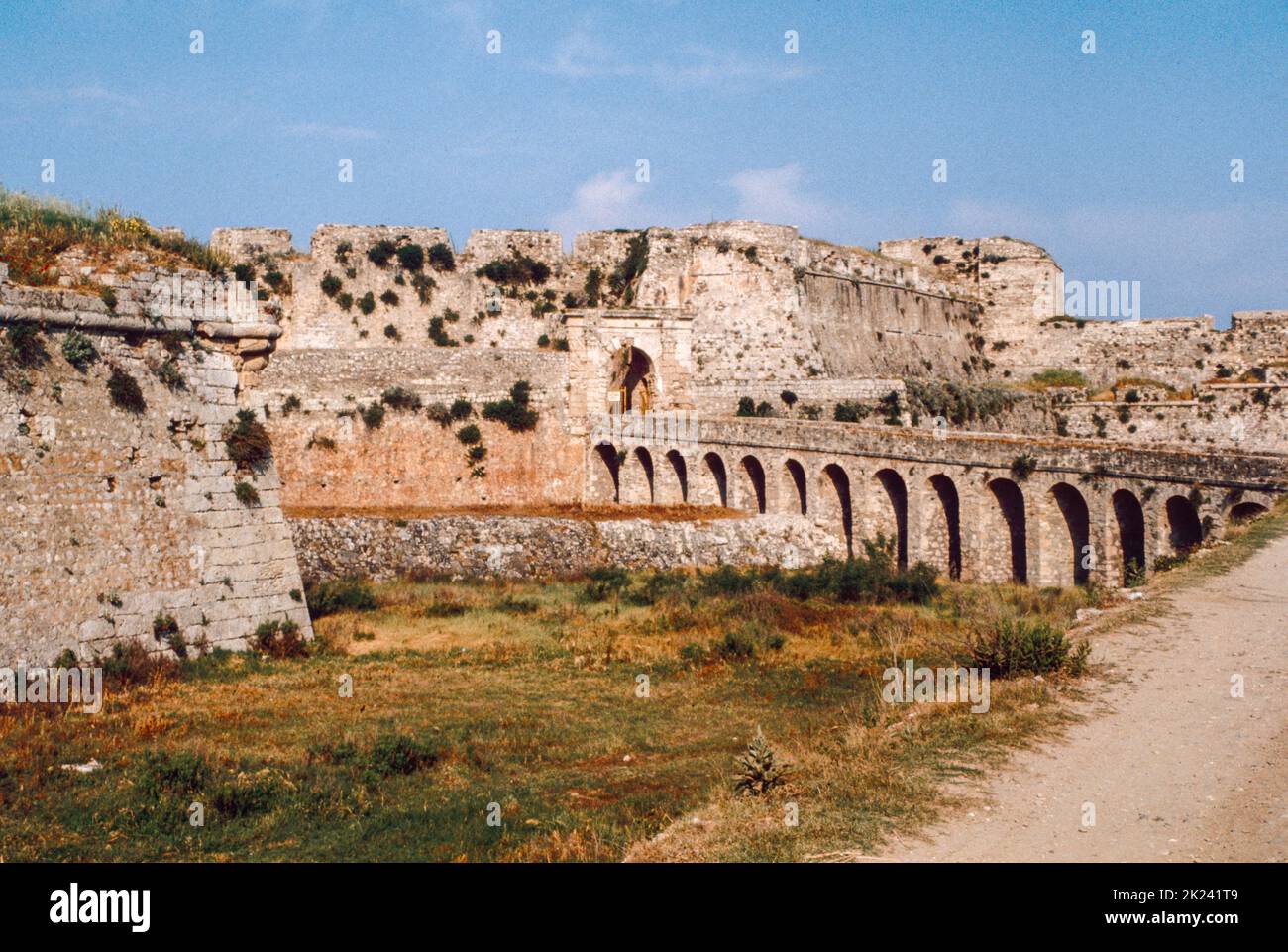 Land Gate to Castle of Methoni - a medieval fortification in the port ...