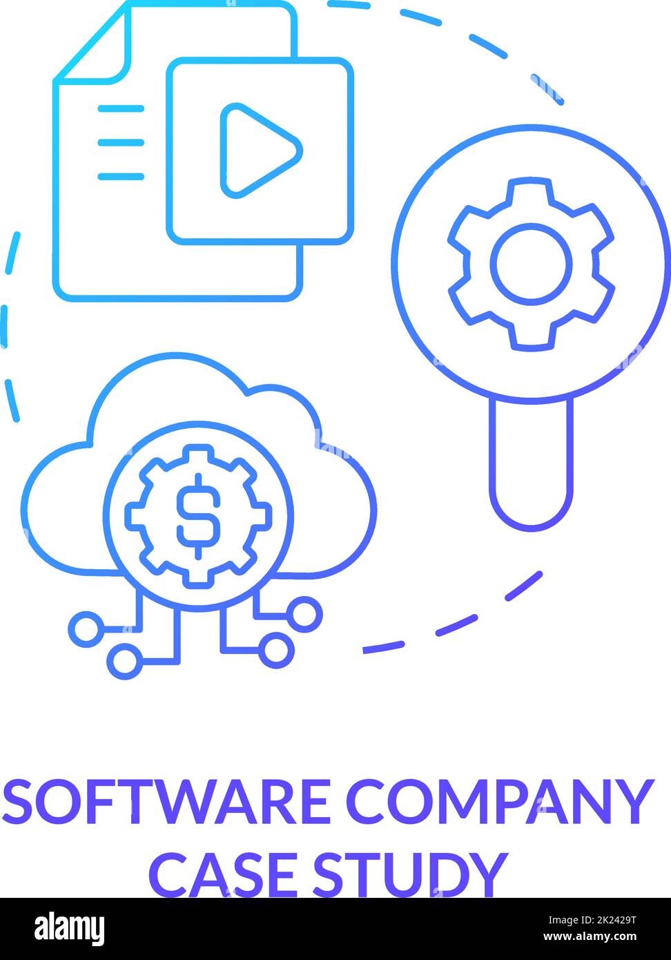 Software company case study blue gradient concept icon Stock Vector ...