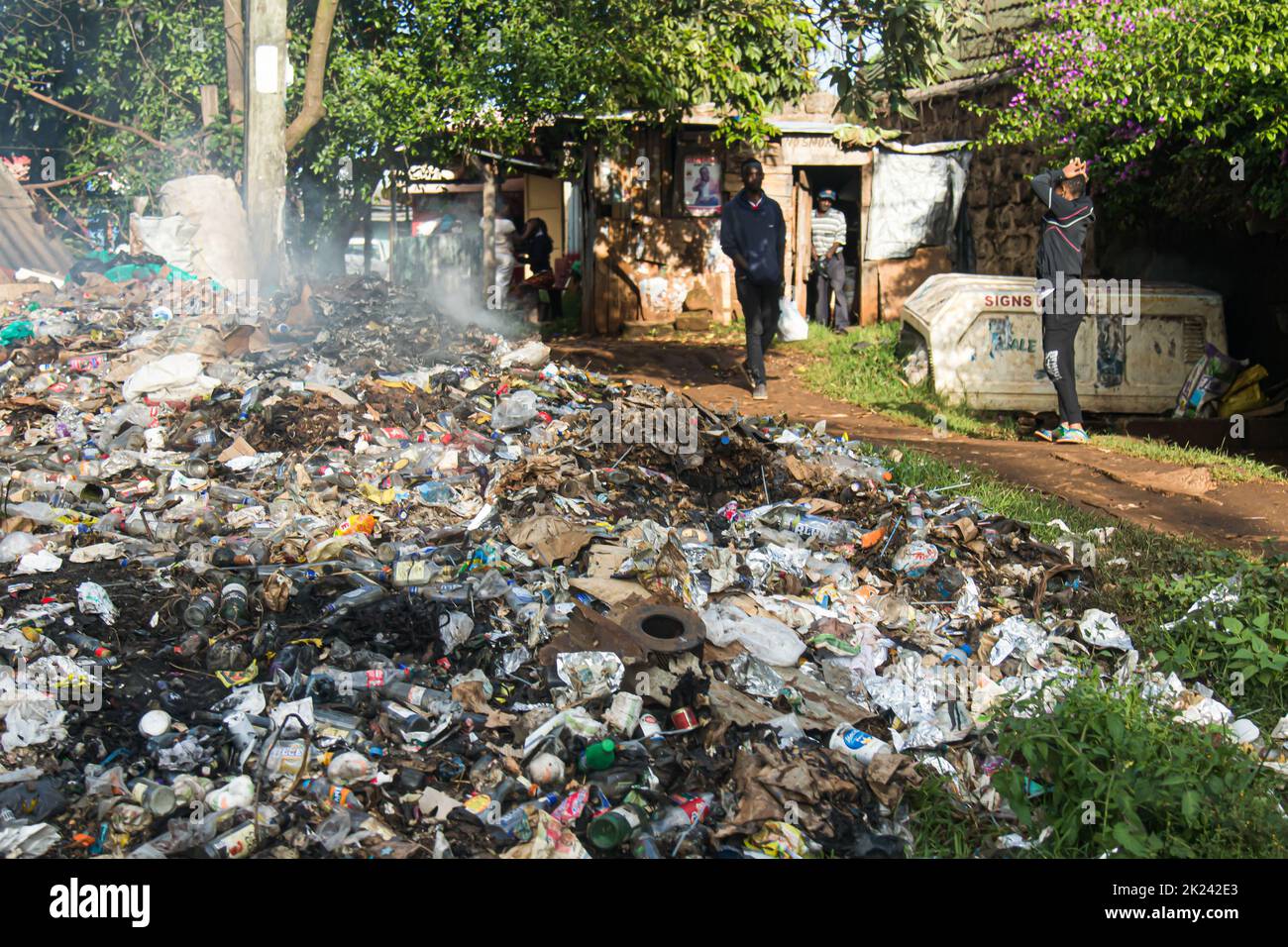 Kenya, countryside - October 28, 2017: dirty landfill in Nairobi Stock ...