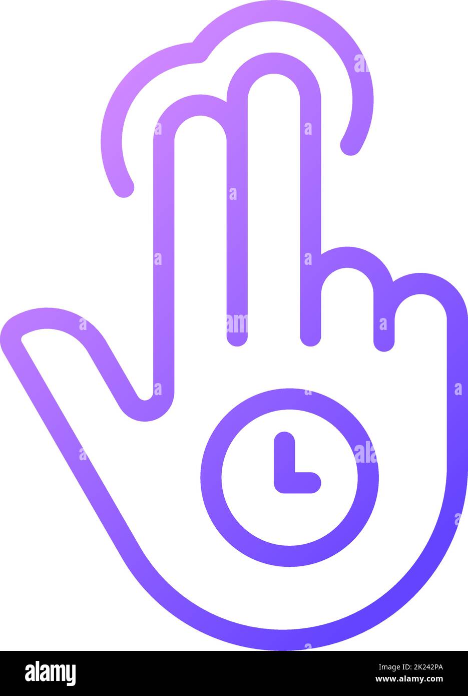 Double finger holding gradient linear vector icon Stock Vector Image ...