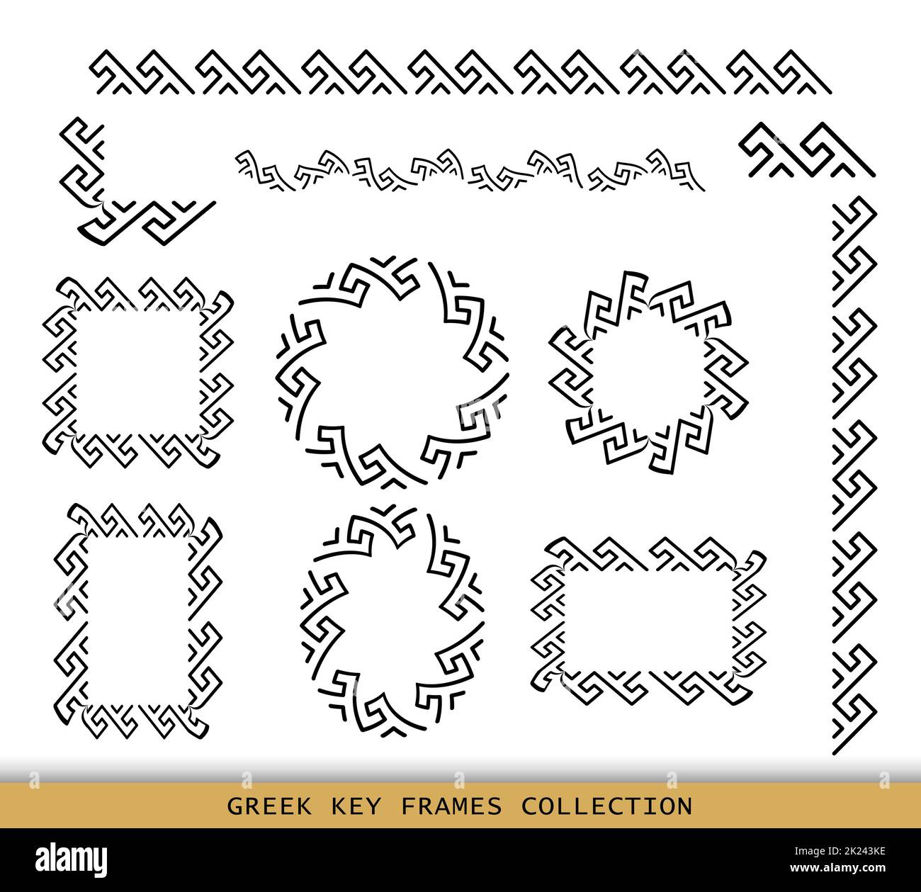 Ancient Greek black frames patterns collection, set of antique borders ...