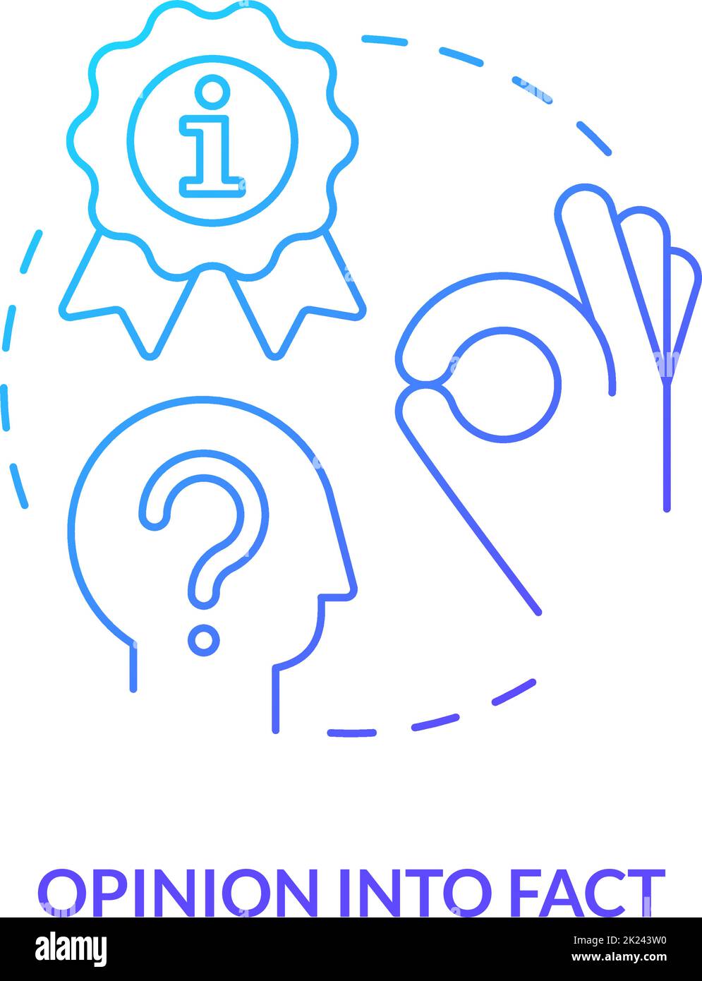 Opinion into fact blue gradient concept icon Stock Vector Image & Art ...