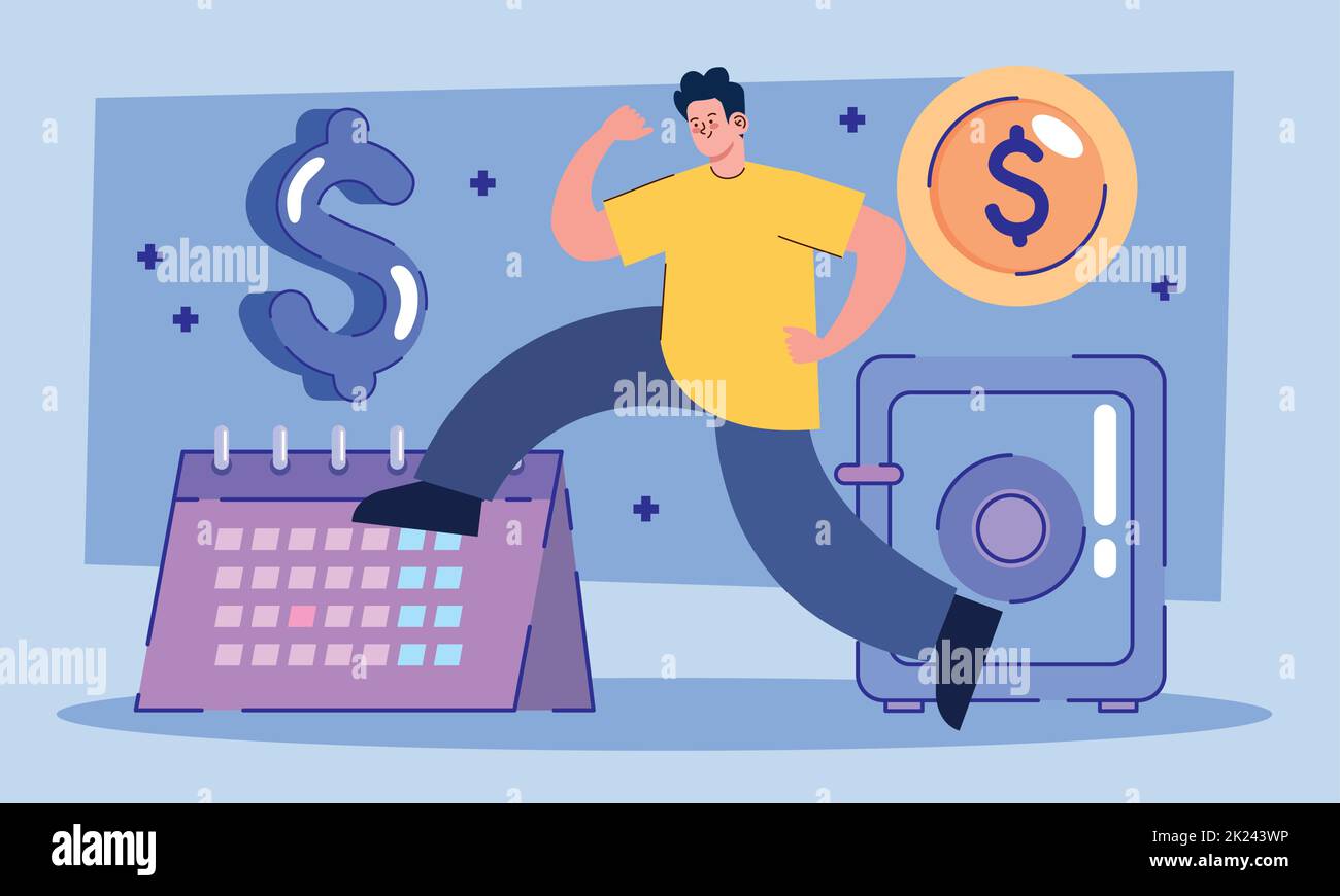 man running with money Stock Vector Image & Art - Alamy
