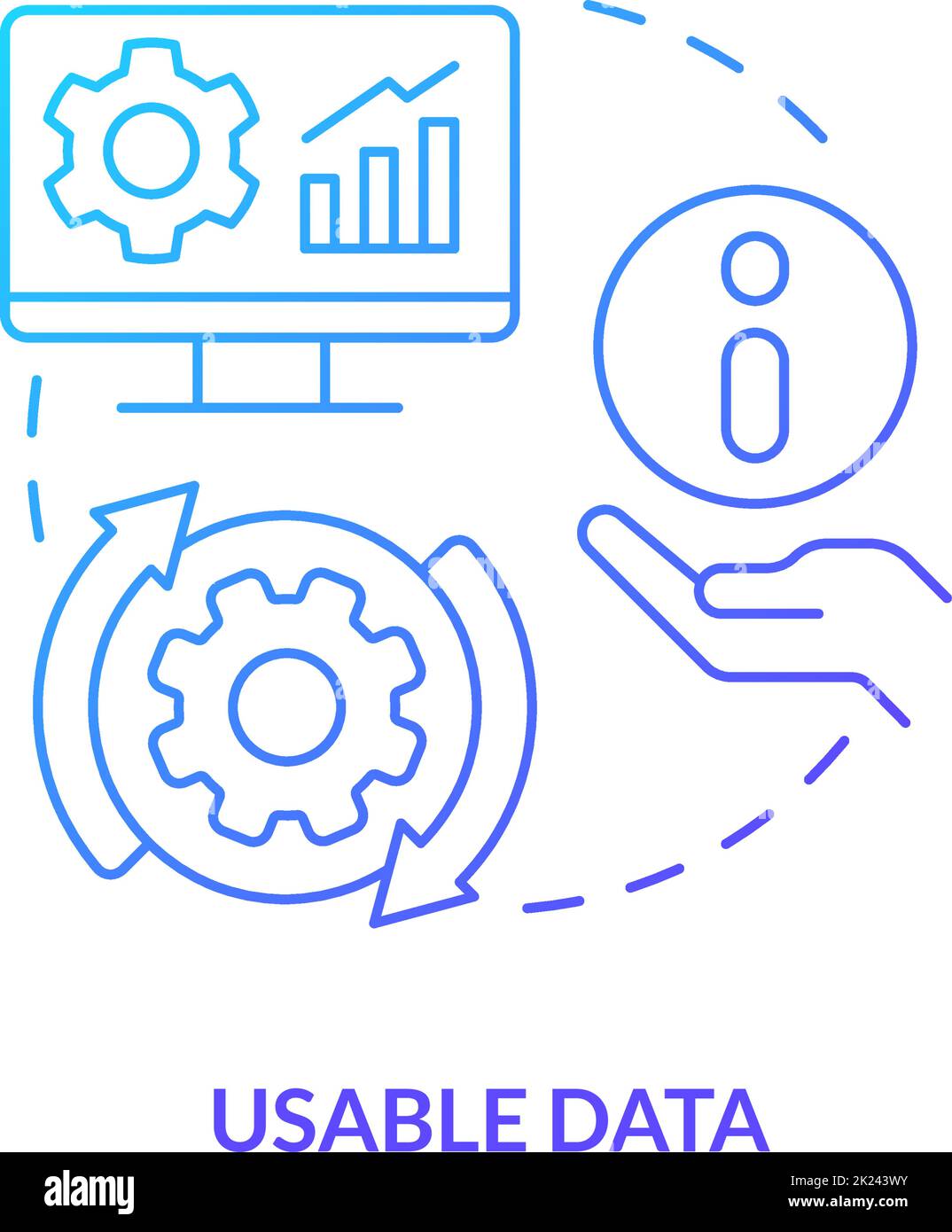 Usable data blue gradient concept icon Stock Vector Image & Art - Alamy