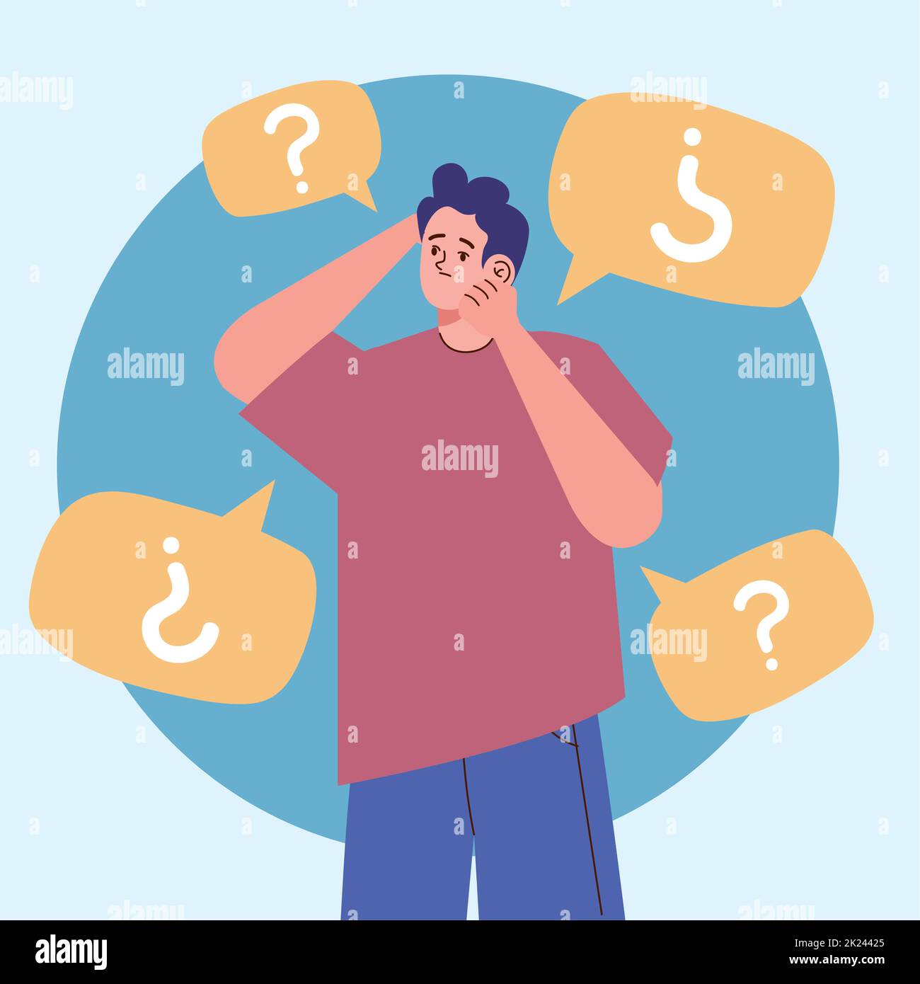 man and question marks Stock Vector Image & Art - Alamy