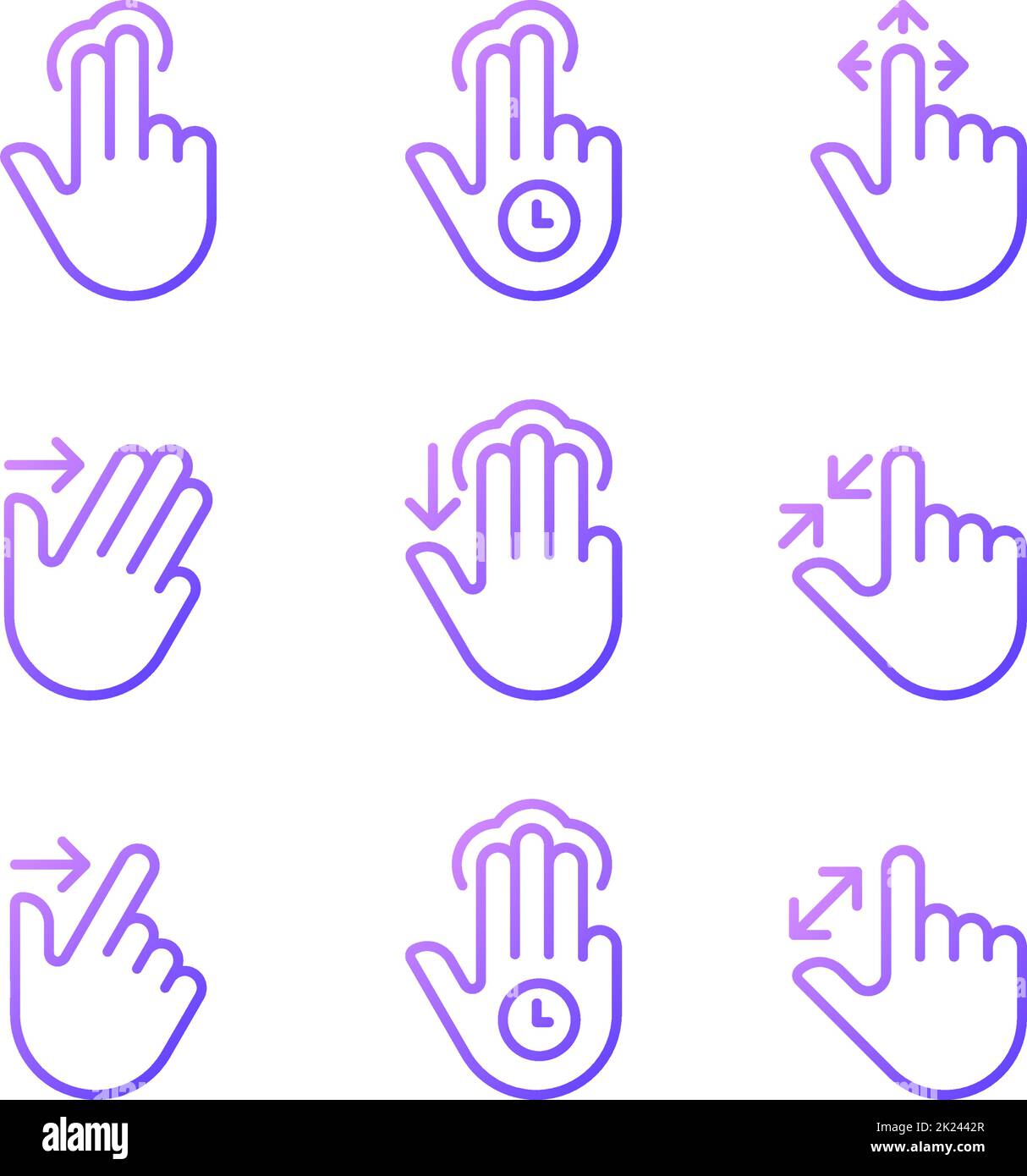 Multitouch gestures gradient linear vector icons set Stock Vector Image & Art - Alamy