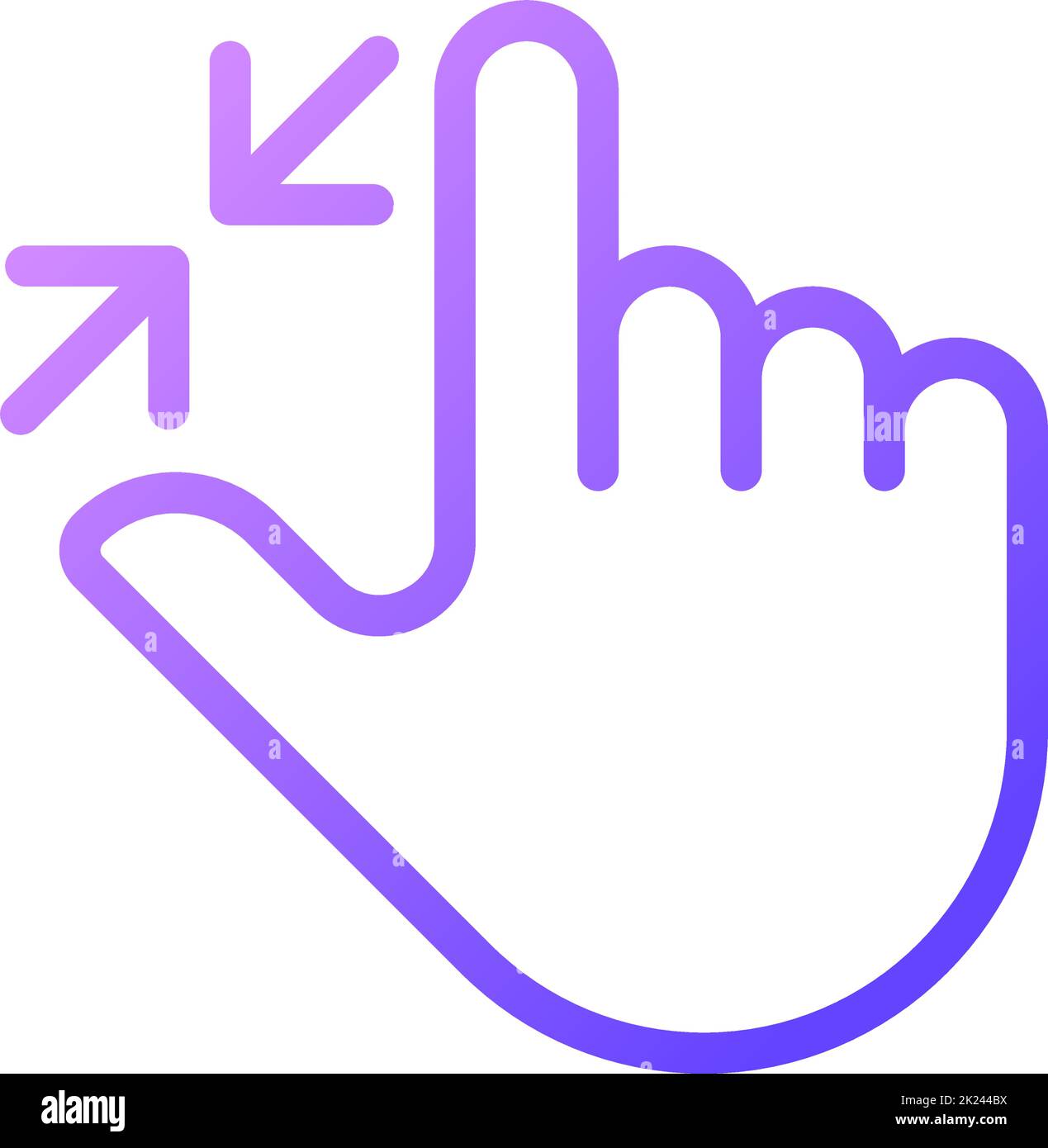 Zoom out touch gradient linear vector icon Stock Vector Image & Art - Alamy