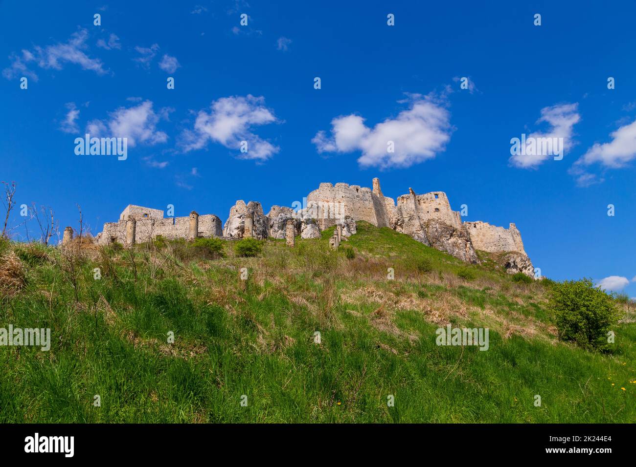 Spissky hrad castle ruins near Spisske Podhradie town, Spis region ...