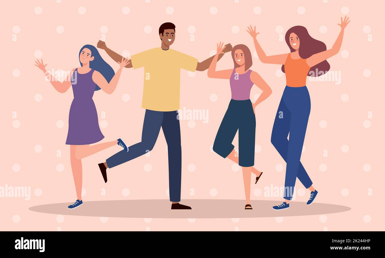 people dancing happy characters Stock Vector Image & Art - Alamy