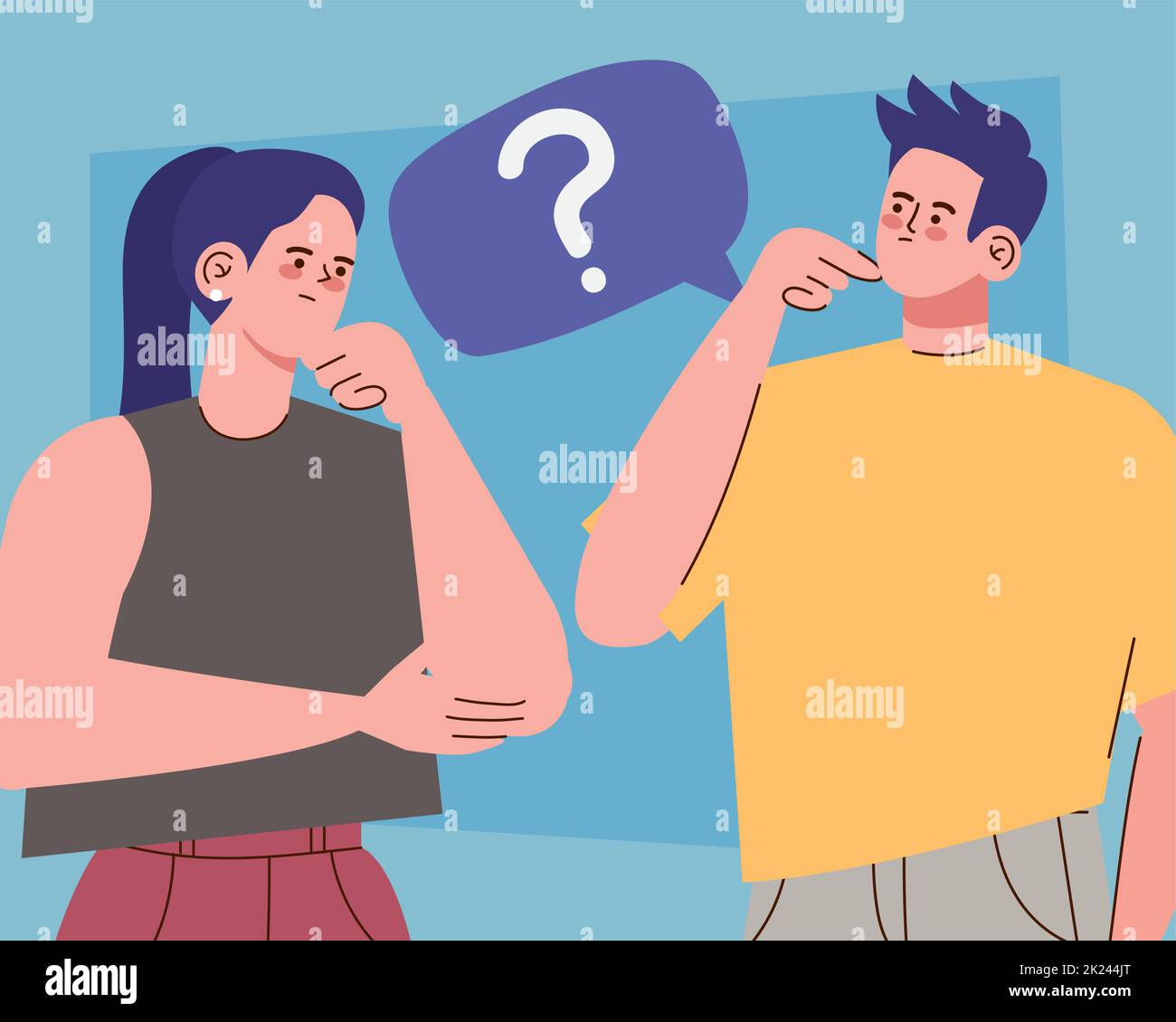 couple with question mark in bubble Stock Vector Image & Art - Alamy