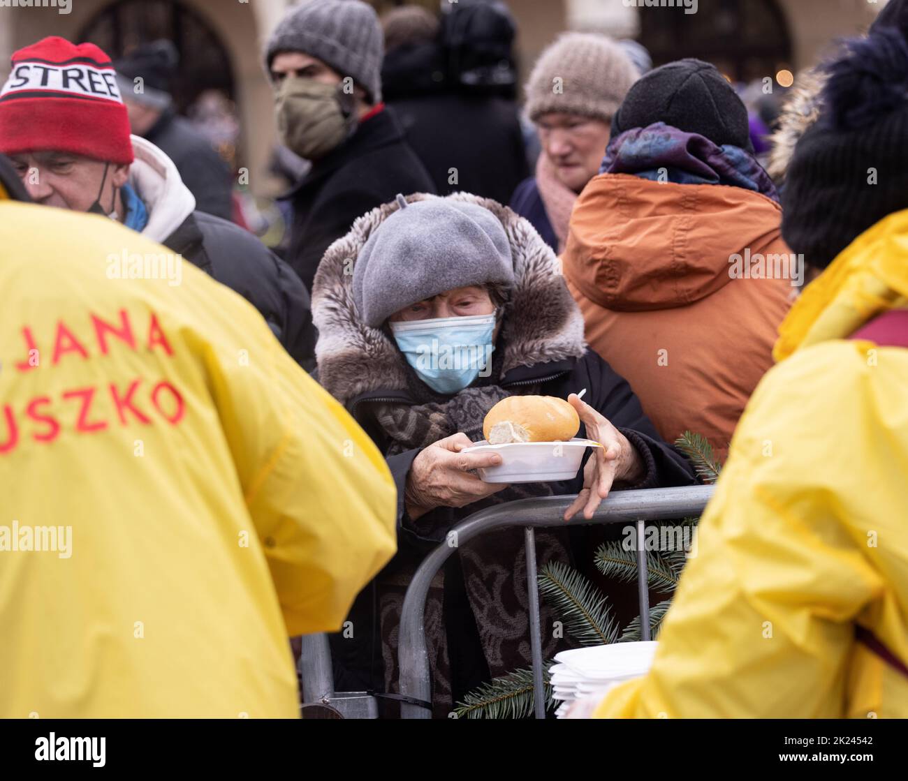 Krakow, Poland - Dec 19, 2021: Christmas Eve for poor and homeless on ...