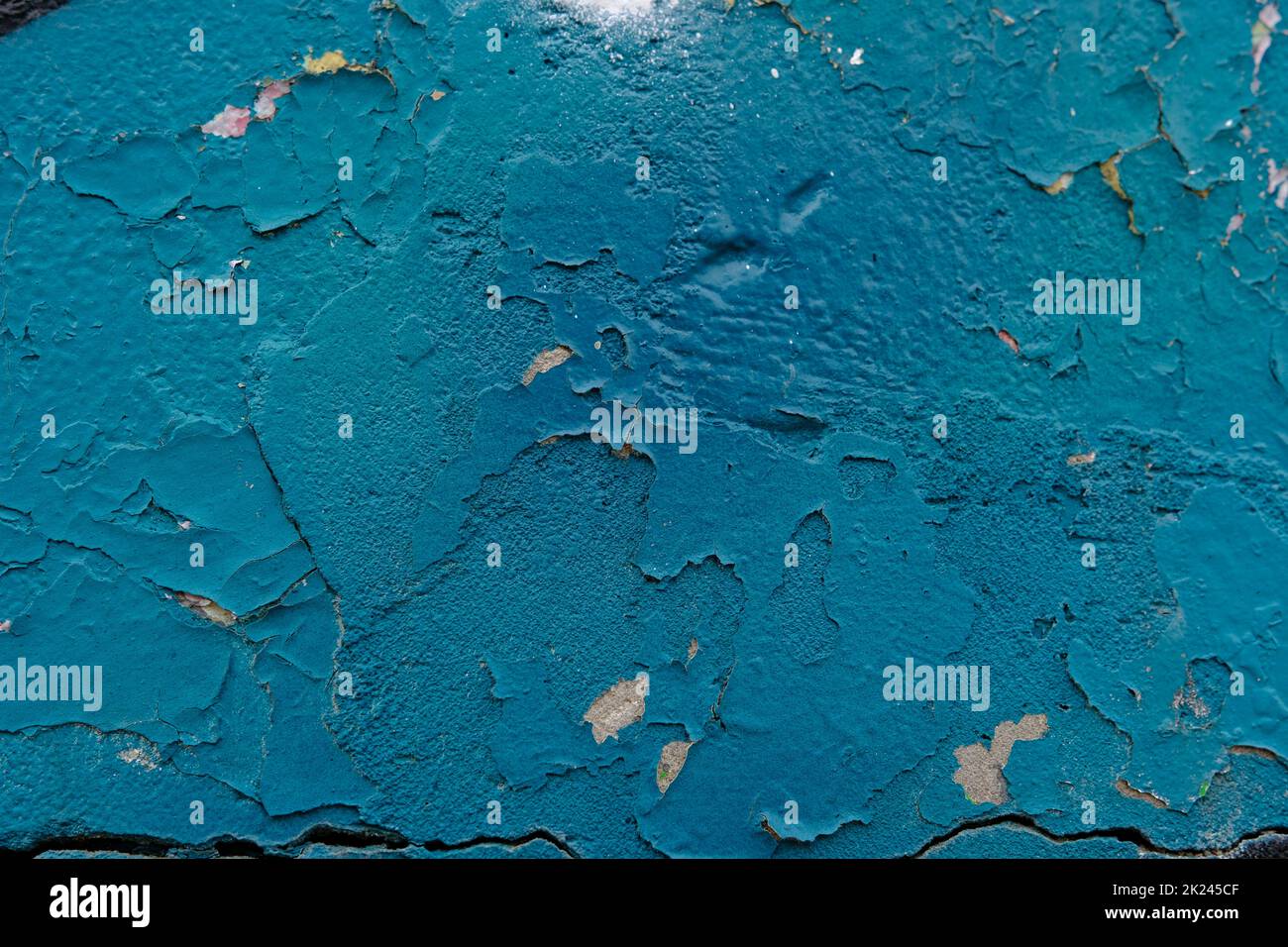 Colorful wall background with damaged paints of blue Stock Photo - Alamy