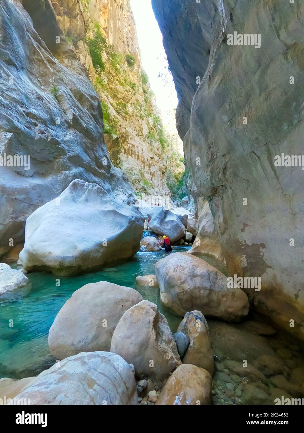 Trekking along the Lycian trail in the canyon of Harmony, near the town ...