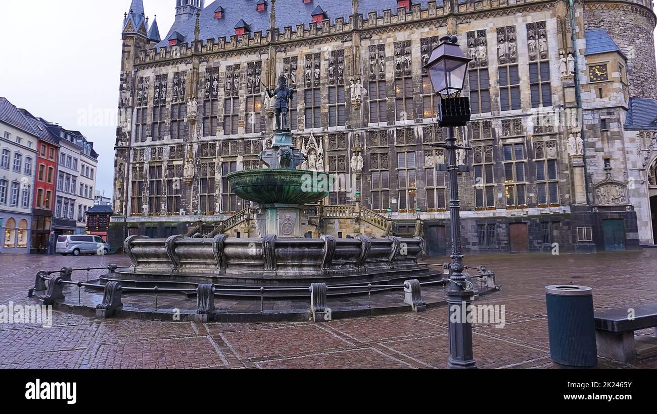 Aachen, Germany - Historical town hall is a prominent building near ...
