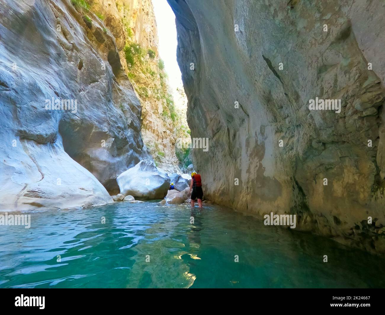Trekking along the Lycian trail in the canyon of Harmony, near the town ...