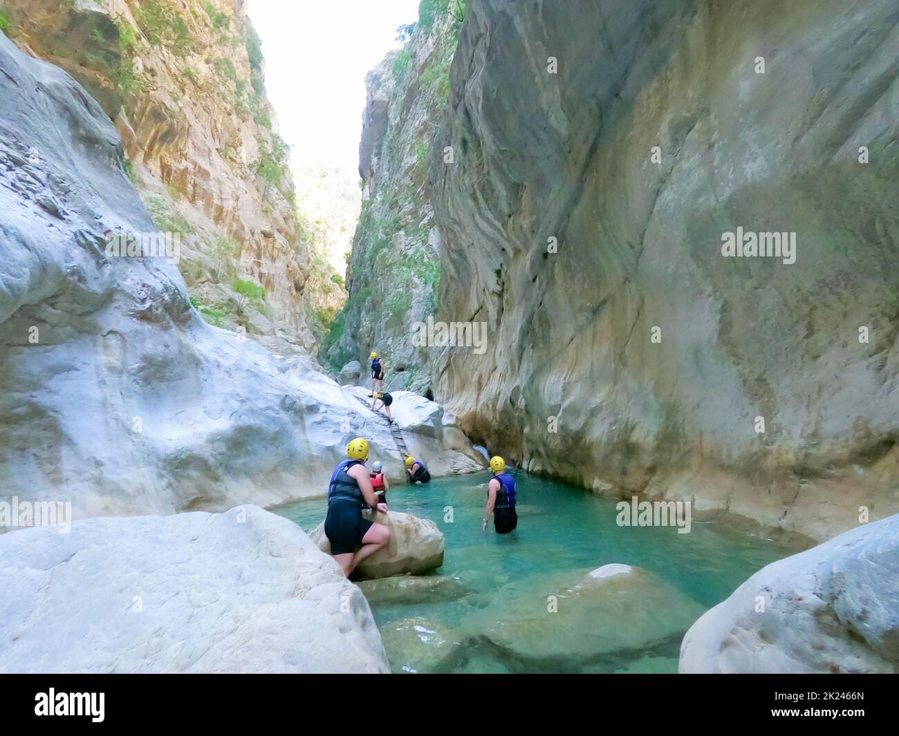 Trekking along the Lycian trail in the canyon of Harmony, near the town ...