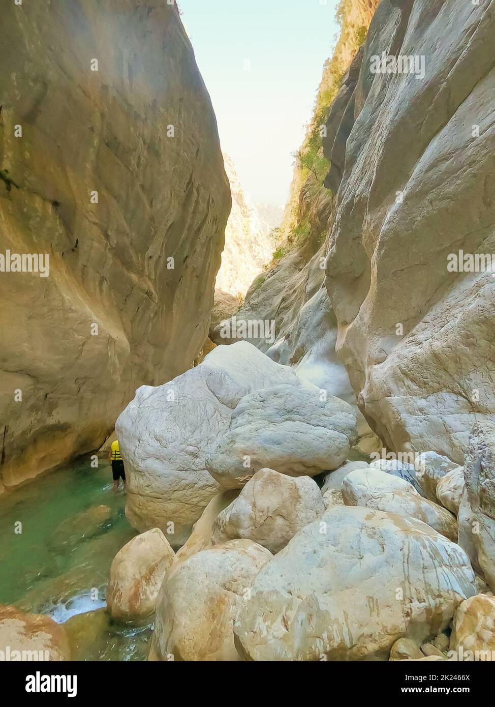 Trekking along the Lycian trail in the canyon of Harmony, near the town ...