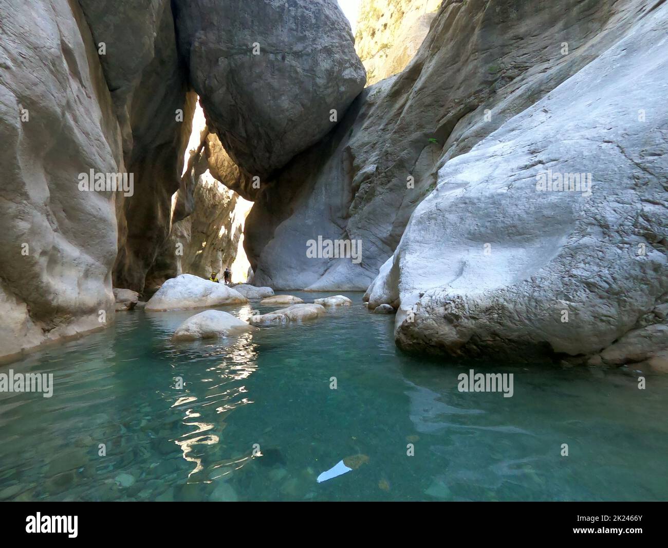 Trekking along the Lycian trail in the canyon of Harmony, near the town ...