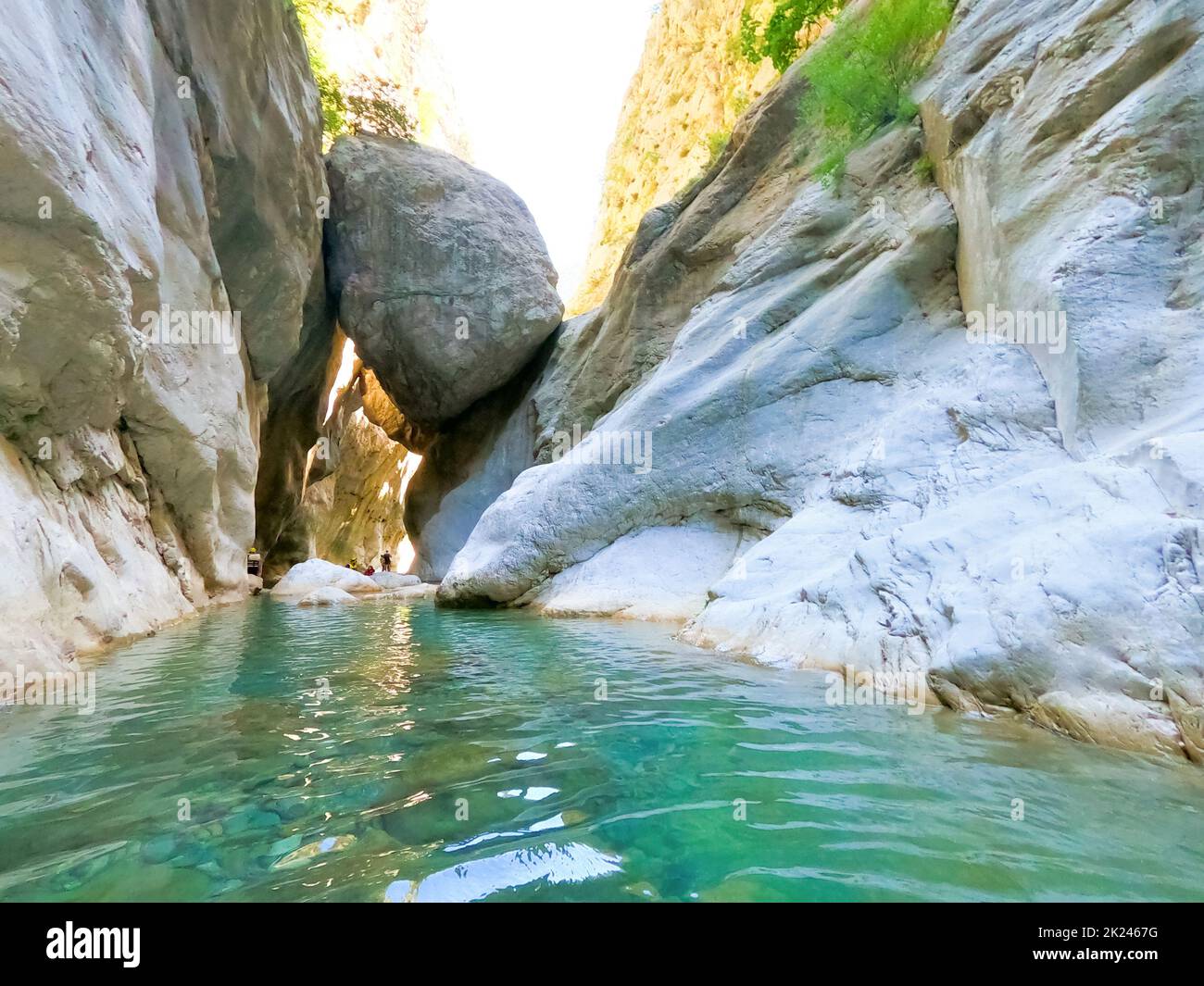 Trekking along the Lycian trail in the canyon of Harmony, near the town ...