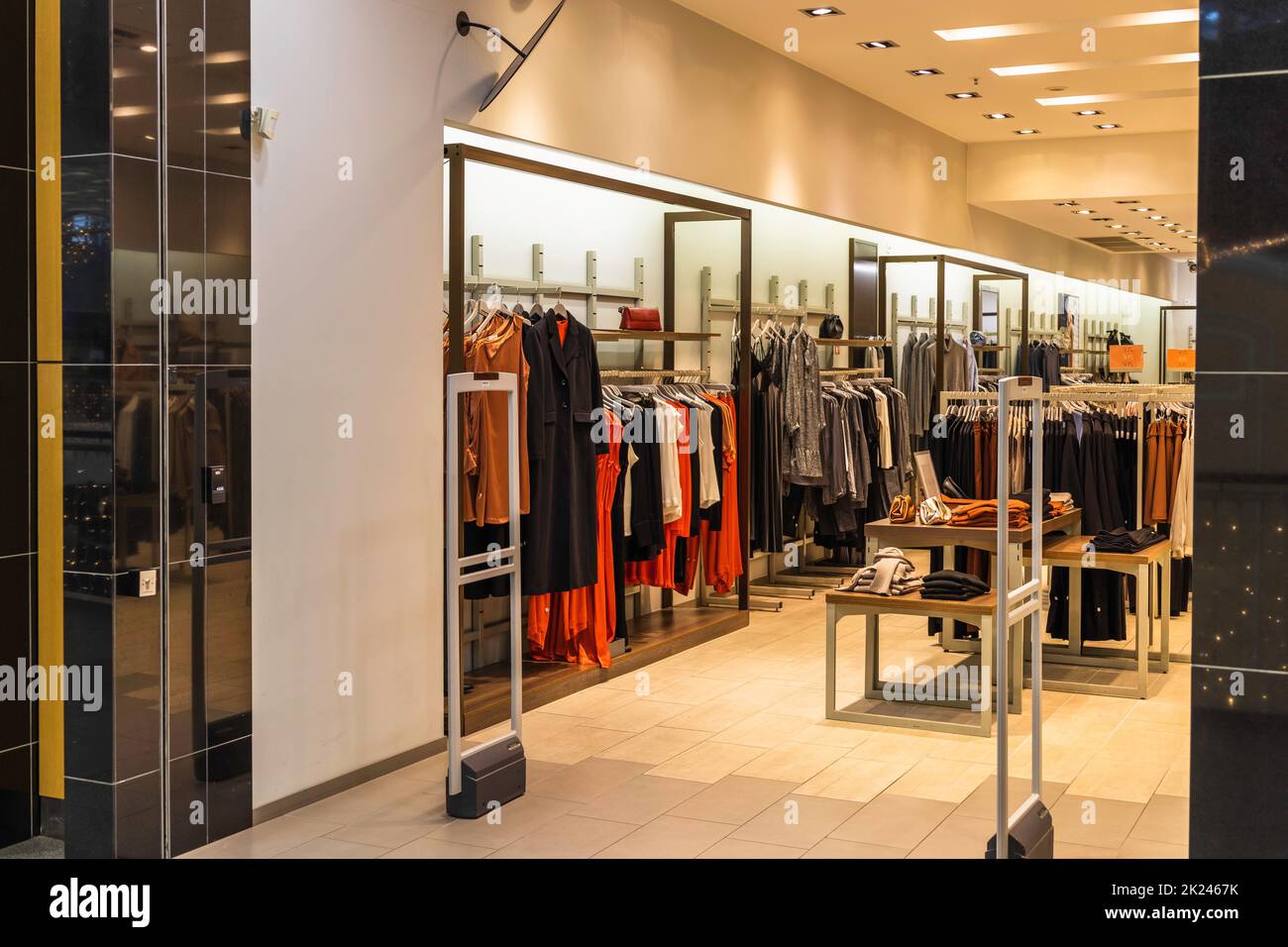 fashionable interior of a clothing store in a modern mall Stock Photo ...