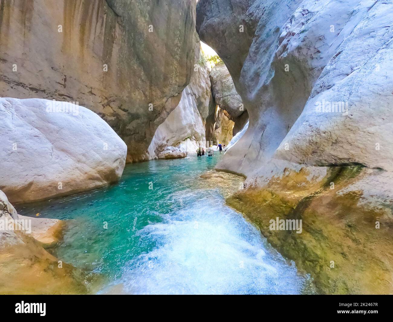Trekking along the Lycian trail in the canyon of Harmony, near the town ...