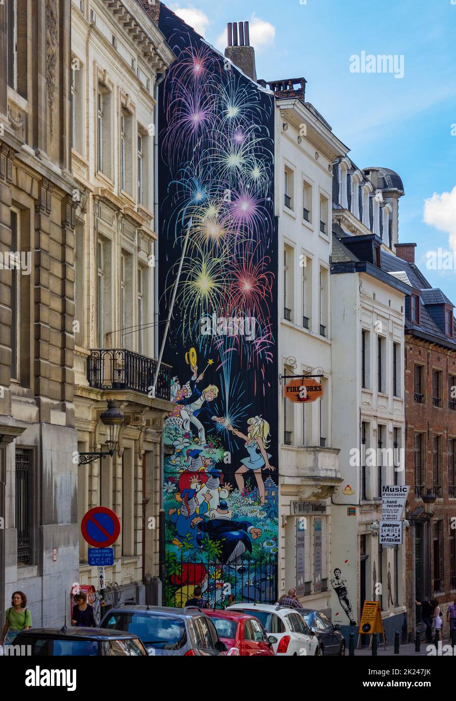 A picture of the Olivier Rameau’s Wall, one of the many comic book ...