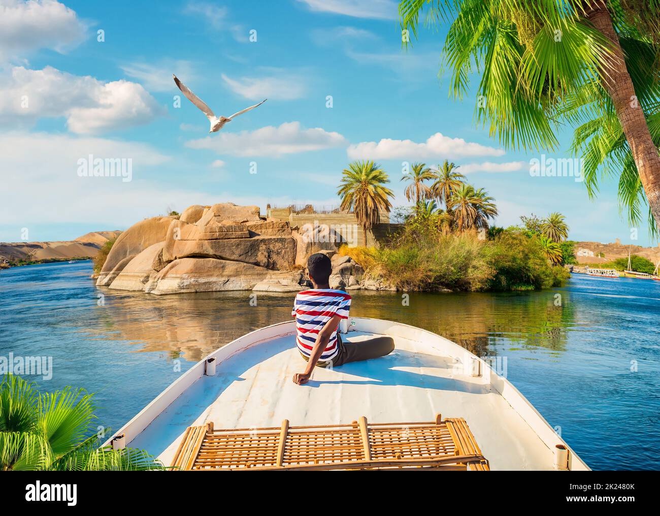 View of the Great Nile in Aswan Stock Photo - Alamy