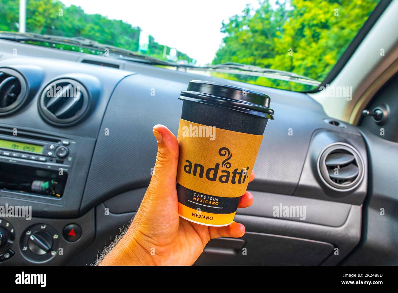 Playa del Carmen Mexico 21. December 2021 Mexican andatti coffee from ...