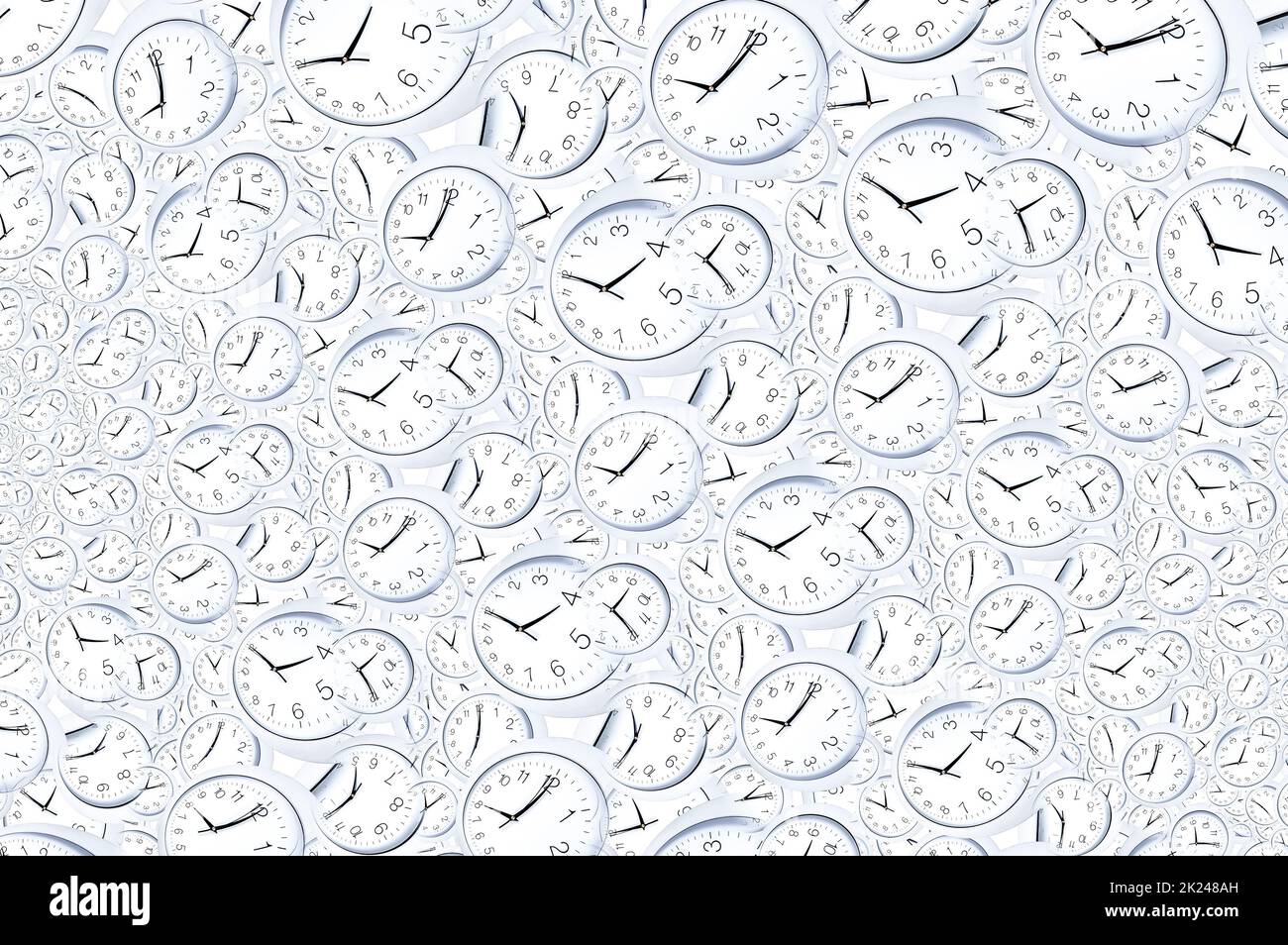 Droste effect background with infinite clock spiral. Abstract design ...