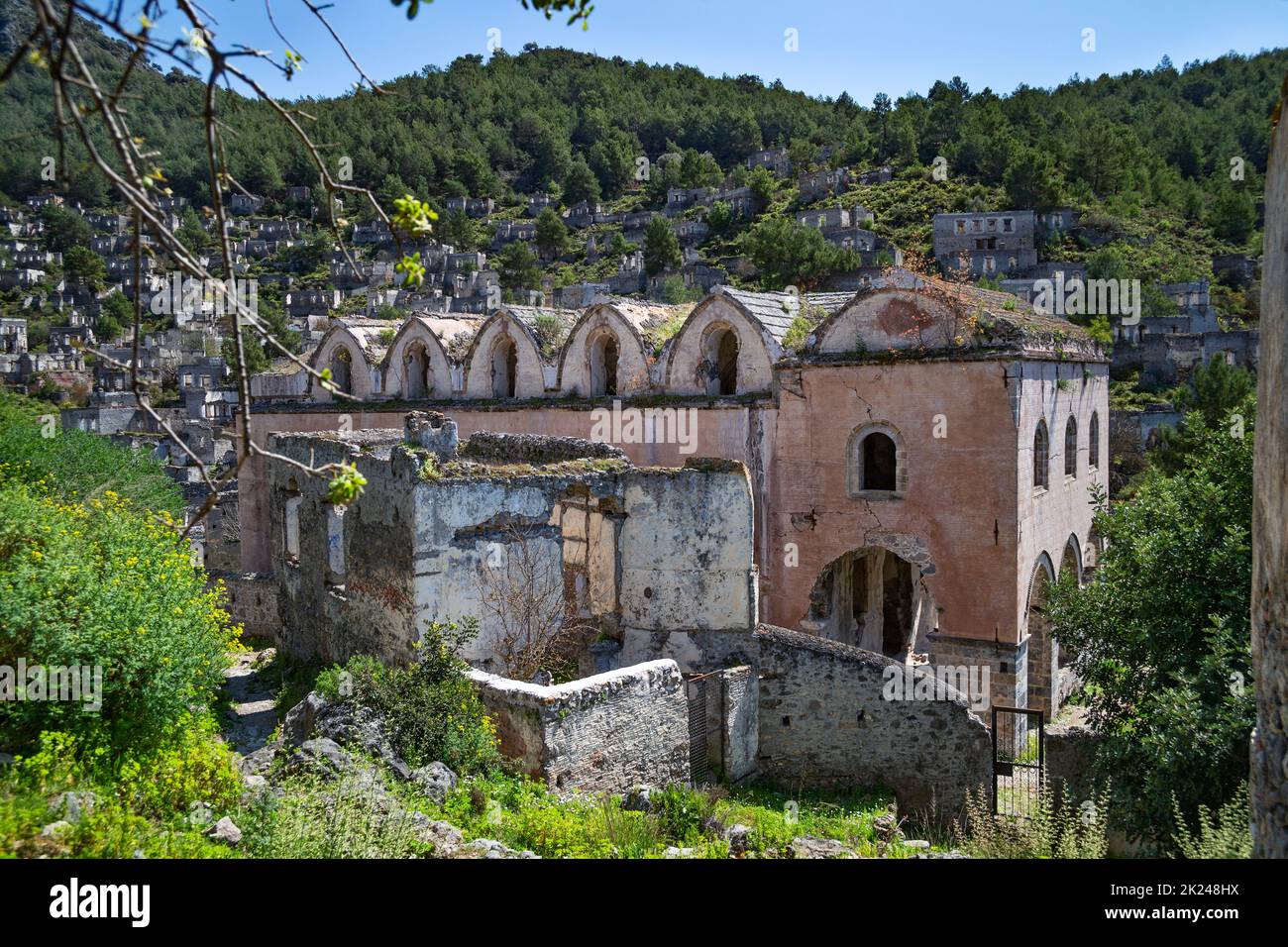 Abandoned church in Kayakoy also known as Karmilissos or Ghost Town ...