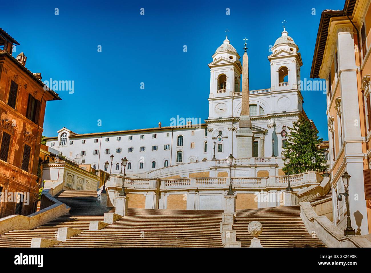 Church of Trinita dei Monti, iconic landmark at the top of the Spanish ...