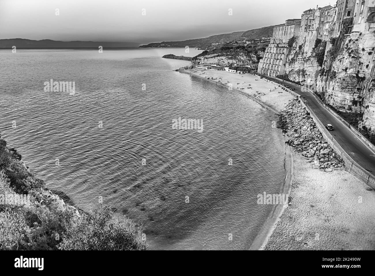 Picturesque tropea in calabria Black and White Stock Photos & Images ...